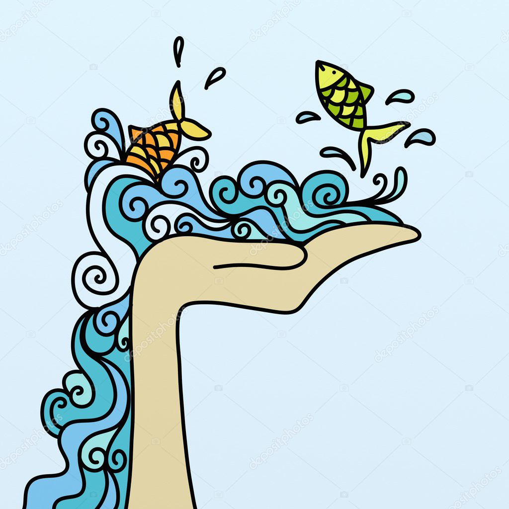 Fantasy ocean Stock Illustration by ©goccedicolore #5435658