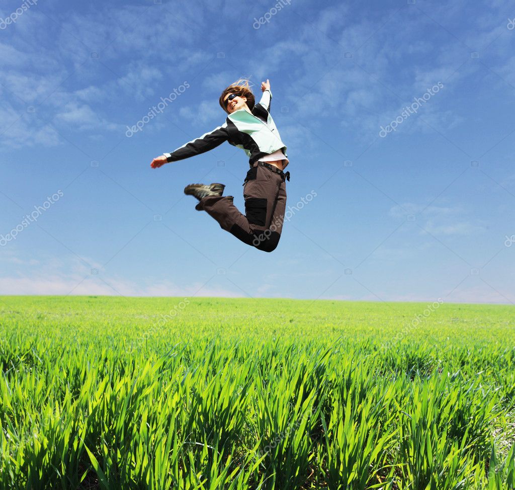 Jumping girl Stock Photo by ©kamchatka 6557409