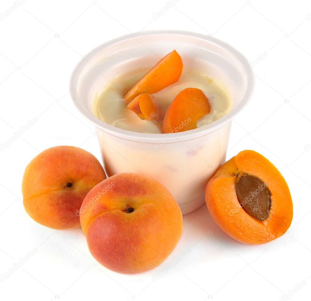 Yoghurt with apricot and pieces Stock Photo by ©sergioz 5791613