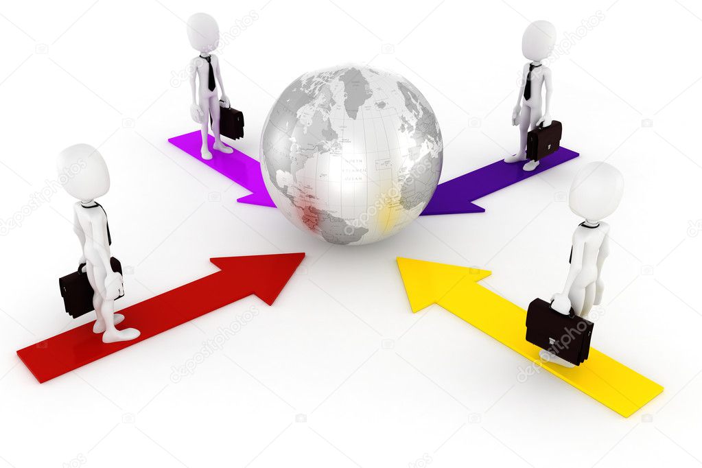 3d man global business, on white background Stock Photo by ...