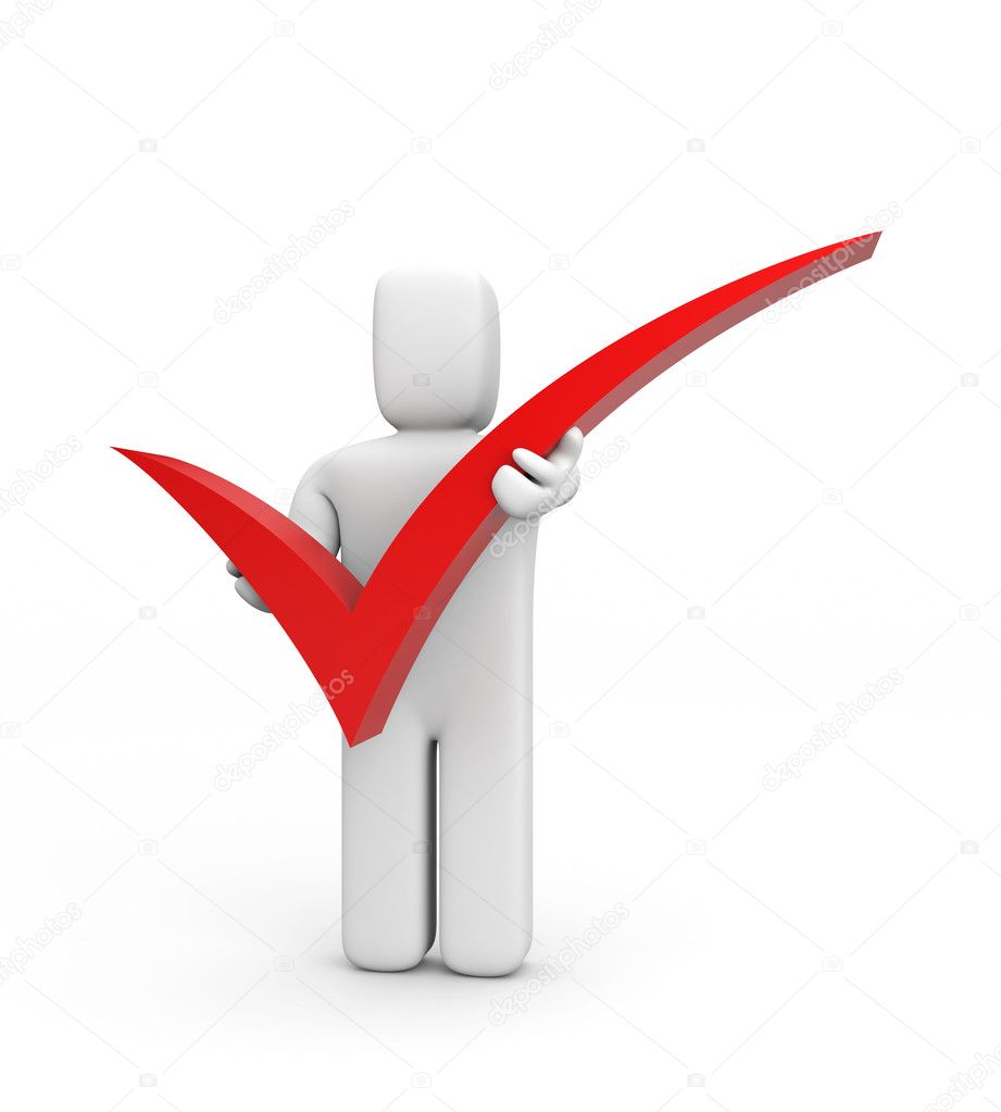 Person and check symbol — Stock Photo © Pixelery.com #6311815