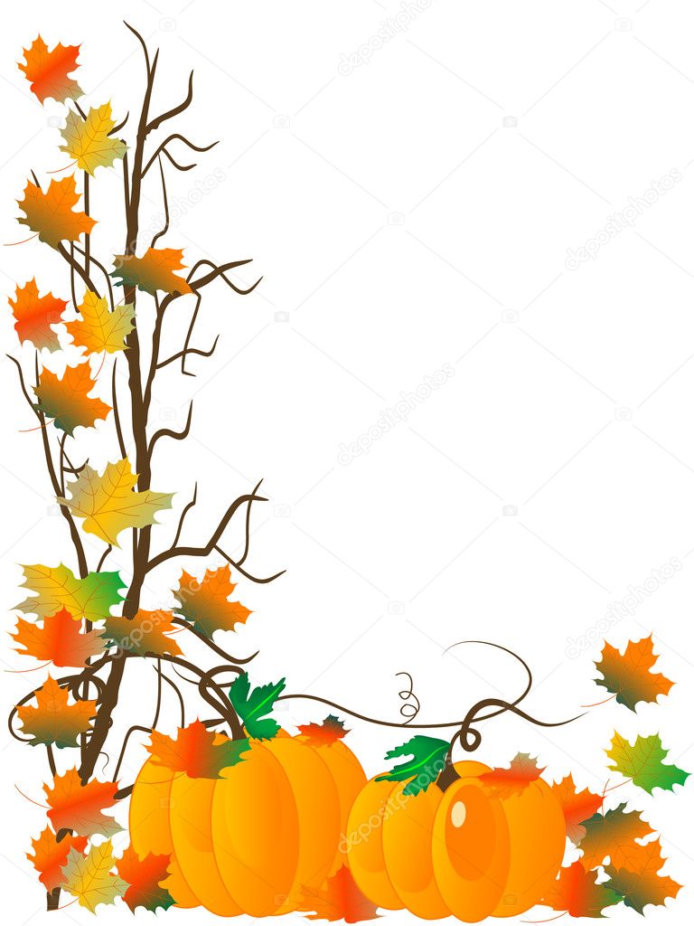 Fall Pumpkin Border Clip Art
