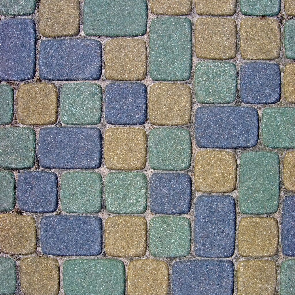 Cobblestone Texture Background Closeup in colorful green, yellow ...