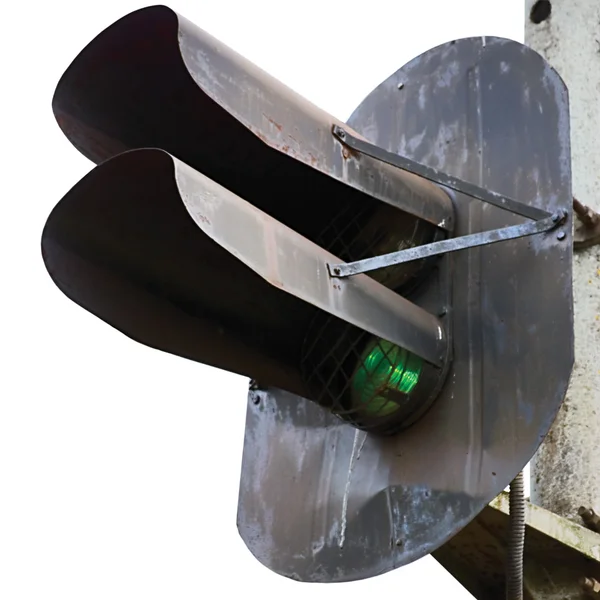 Railroad green light signal isolated closeup - Stock Image - Everypixel