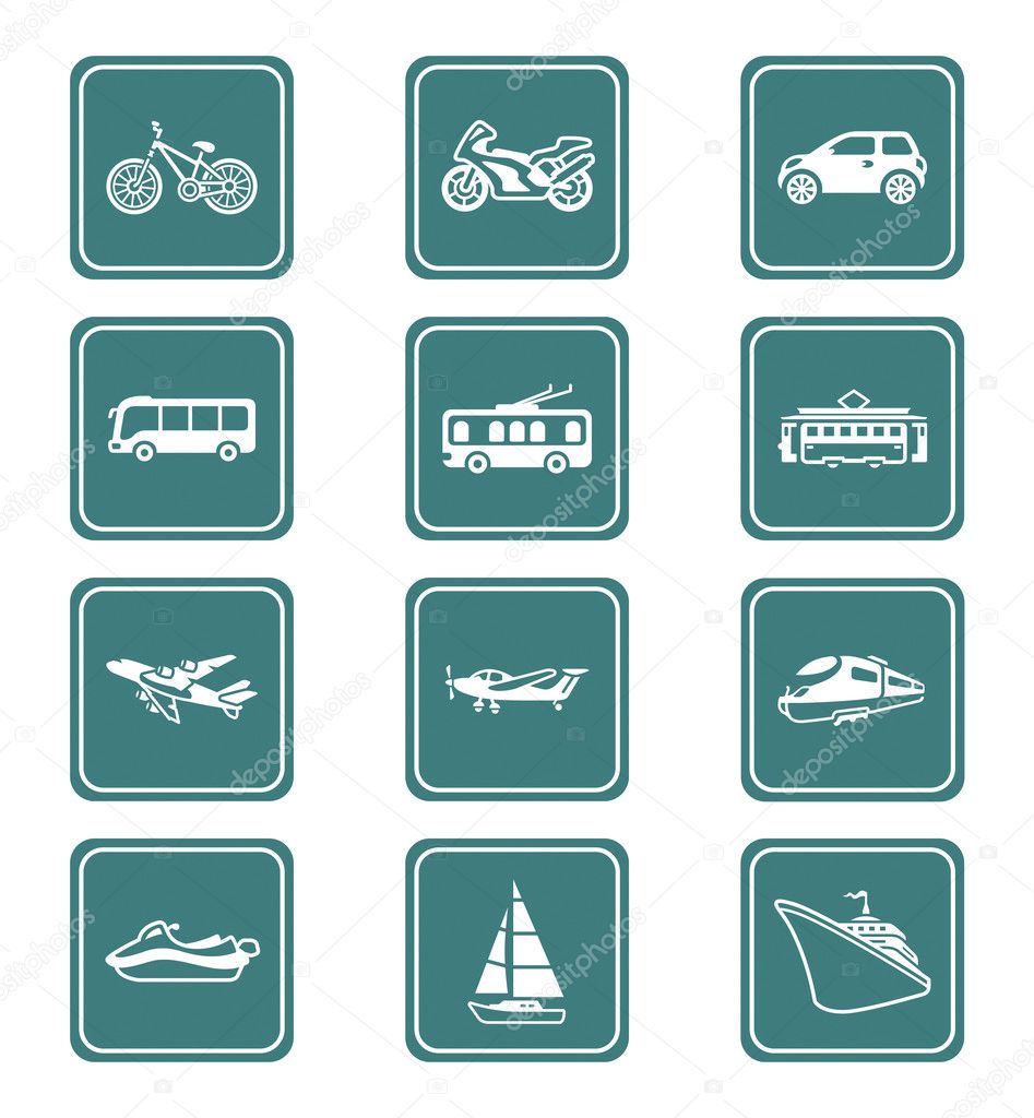 Transportation icons | TEAL series — Stock Vector © sahuad #6593635