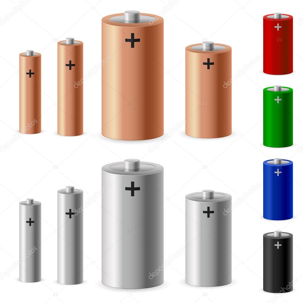 Set of battery Stock Vector by ©dvargg 6208971