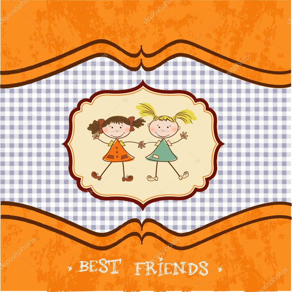 Two little girls best friends Stock Illustration by ©ClaudiaBalasoiu ...