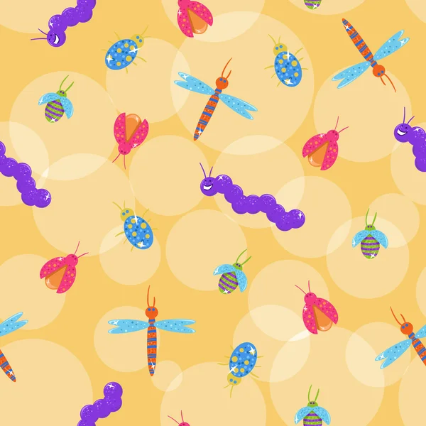 Seamless cute flying bees background — Stock Vector © alenarozova #2446348