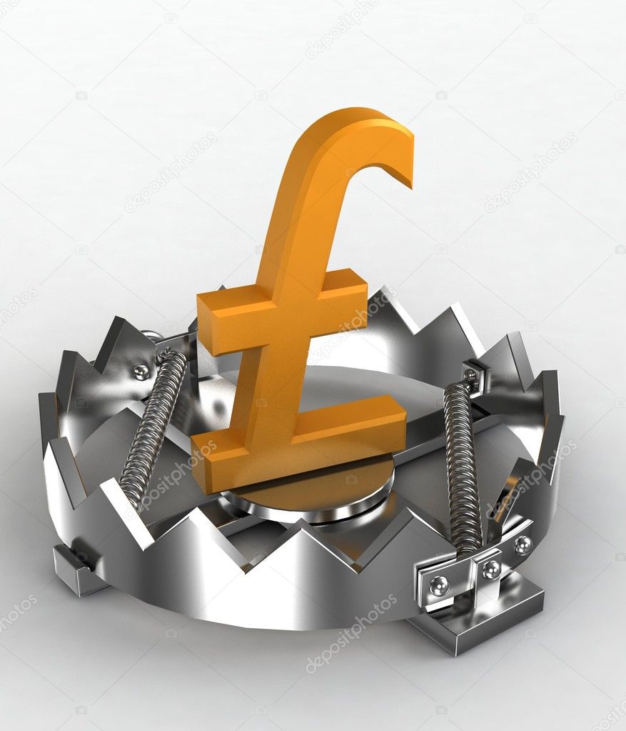 Currency in the trap isolated on white background — Stock Photo ...