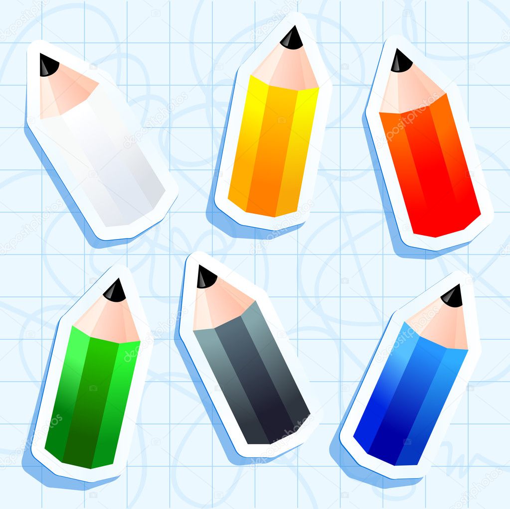 Pencil stickers Stock Vector Image by ©LuisaVenturoli #6682620