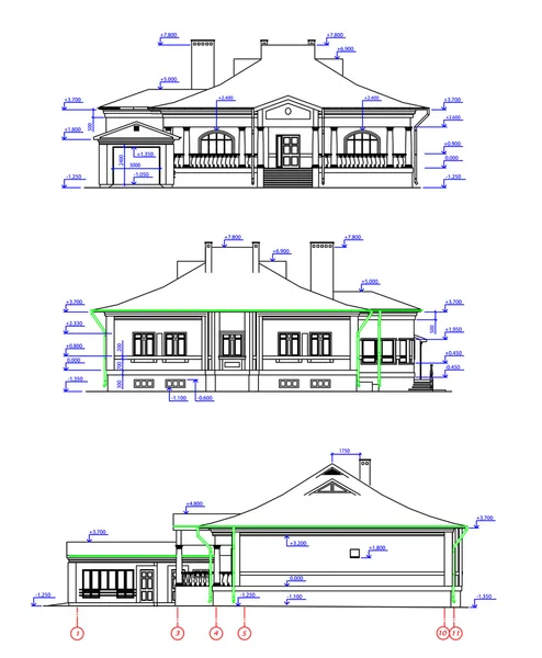 Set House facade. Vector illustration — Stock Vector © emaria #4341758