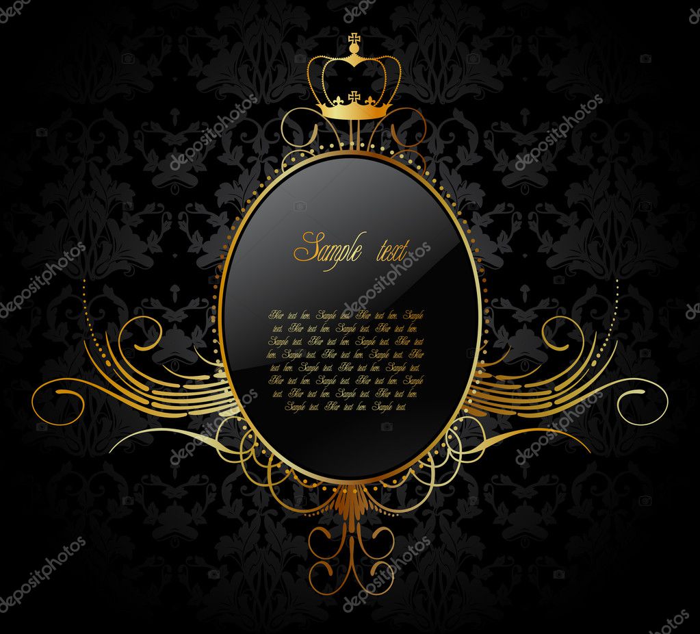 Royal vector background with golden frame — Stock Vector © emaria #6532018