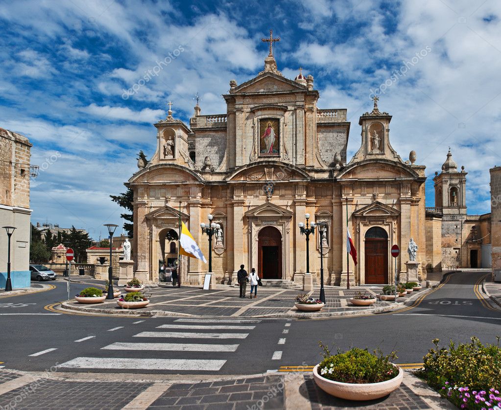 Facade of the St. Paul's church, Rabat, Malta — Stock Photo © karambol ...