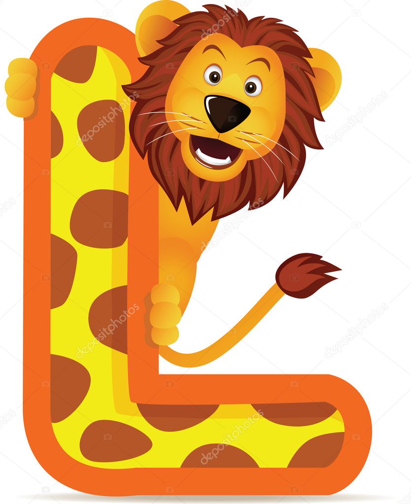 Alphabet L with lion — Stock Vector © dagadu #5549165