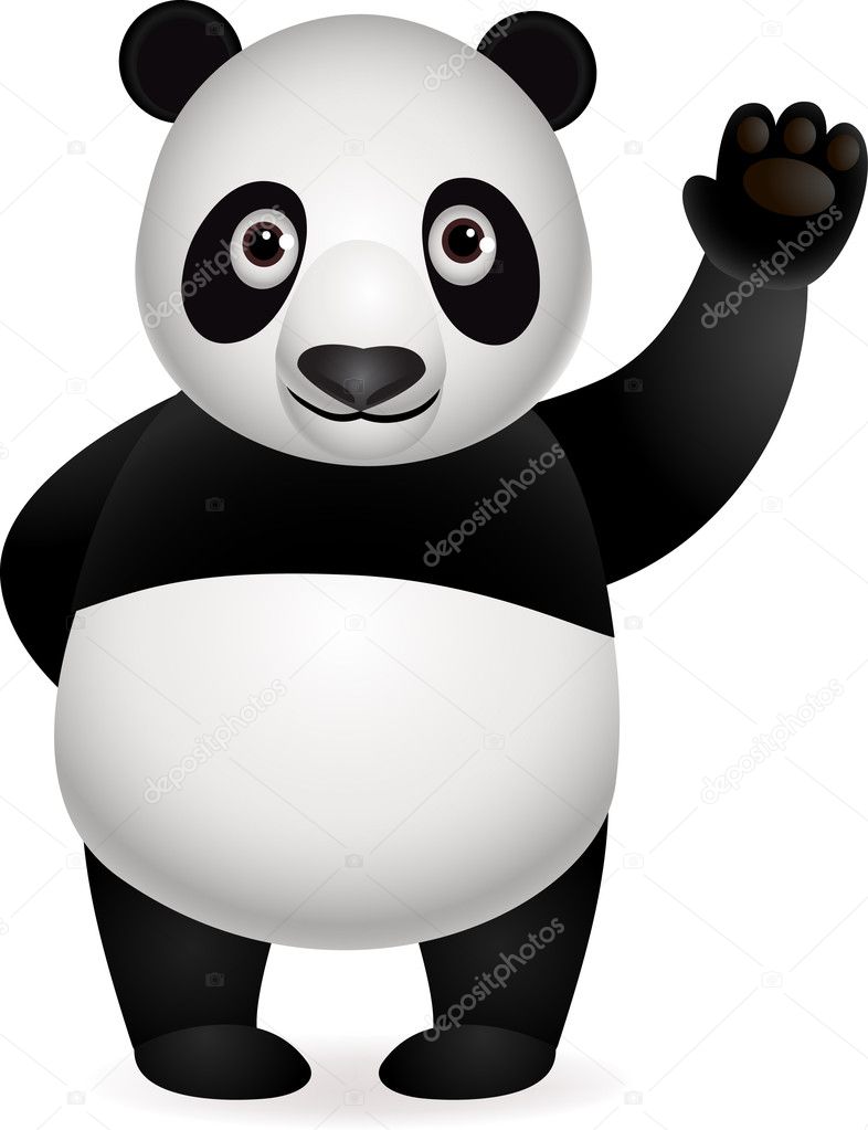 Cute panda cartoon — Stock Vector © dagadu #5859106
