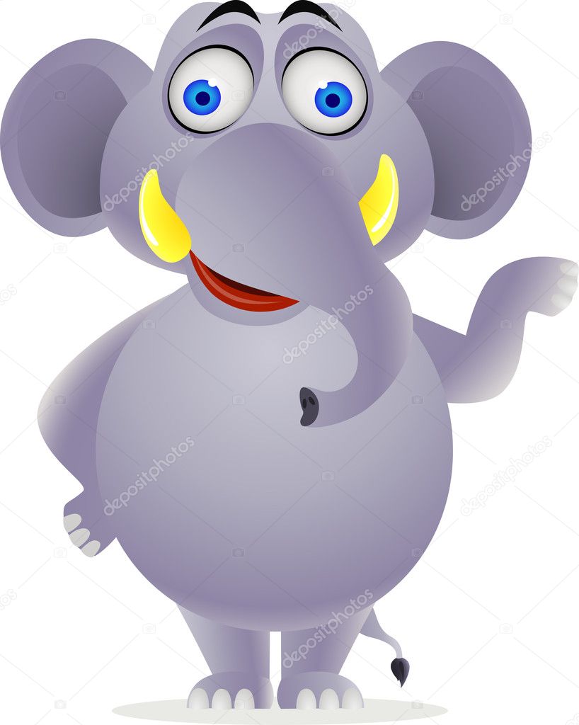 Elefante Animado Premium Vector | Cute Elephant Head Cartoon Logo