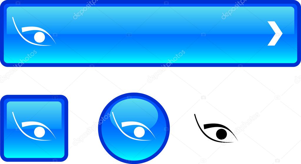 Eye button set. Stock Vector by ©Maxborovkov 6124947