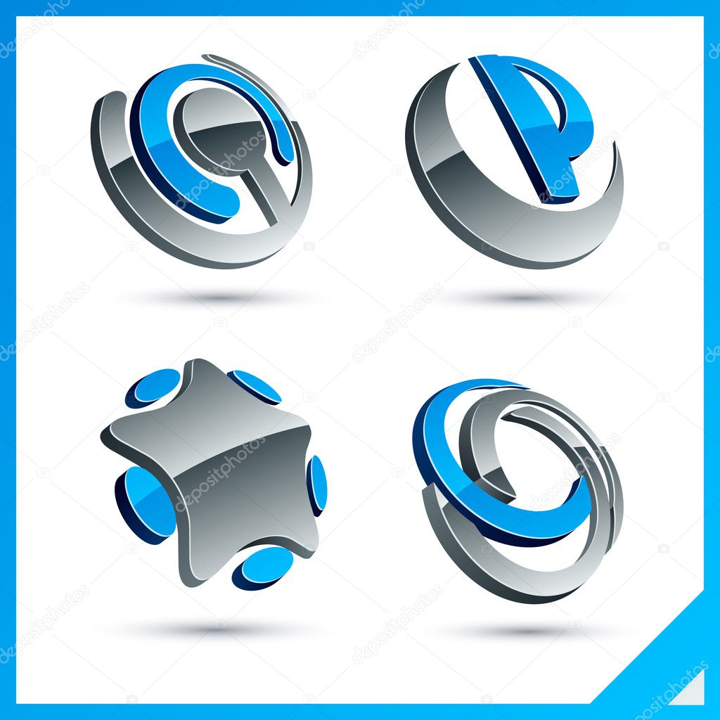 Blue 3d company signs. Stock Vector by ©Maxborovkov 6199328