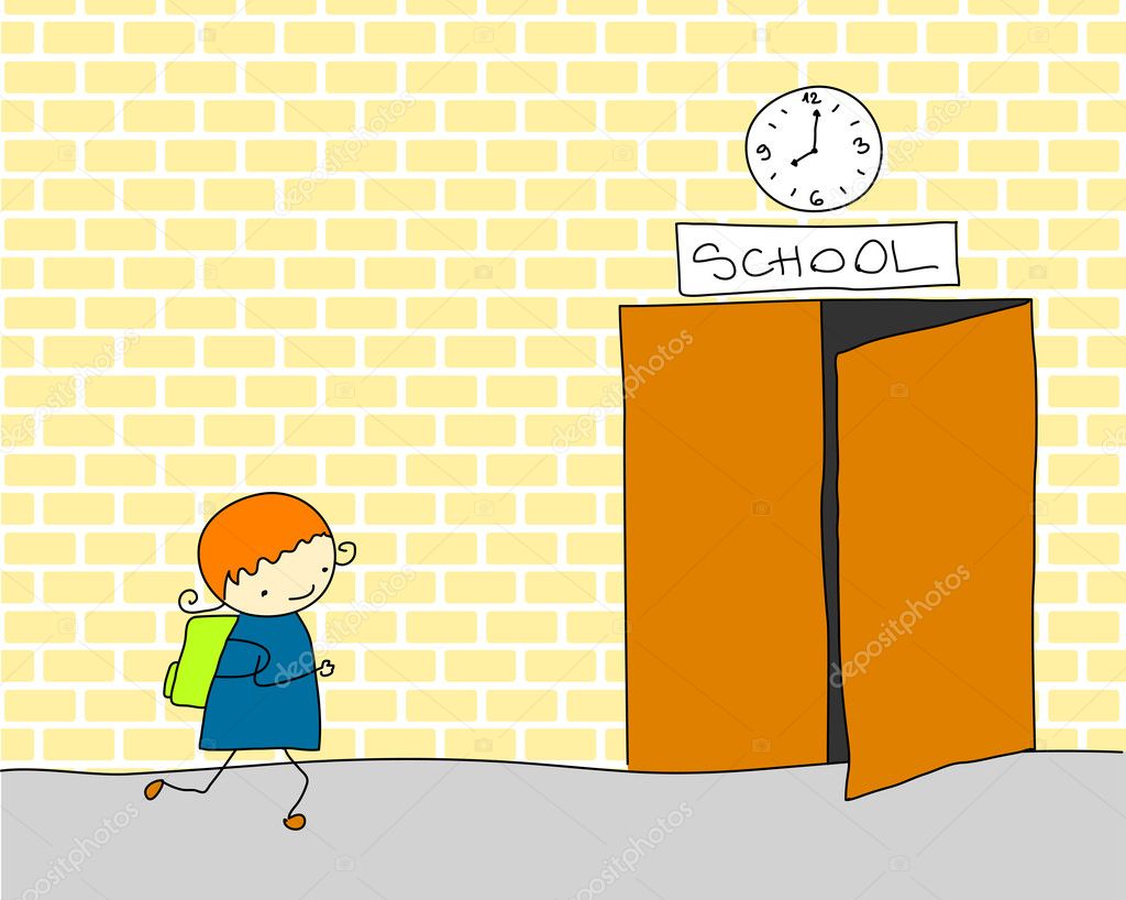 Late for school — Stock Vector © zsooofija #6614705