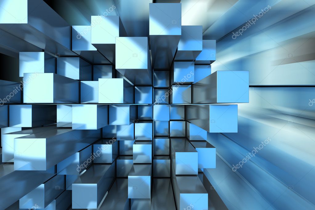 Abstract blue cubes background Stock Photo by ©VladisChern 5997780