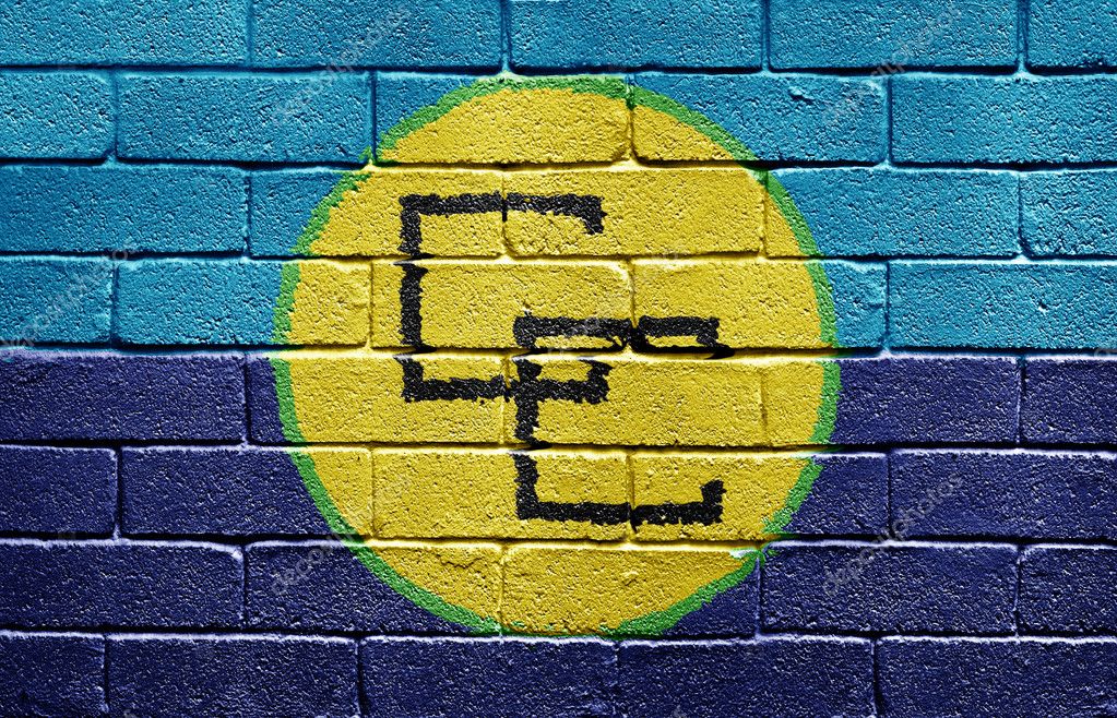 Flag of the Caribbean Community on brick wall — Stock Photo ...