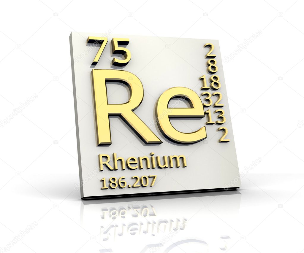 Rhenium Periodic Table Black And White Element Cell For Rhenium.