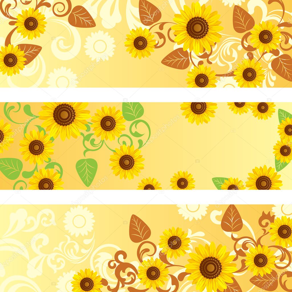Sunflower Banners Set — Stock Vector © yo-ichi #5909440