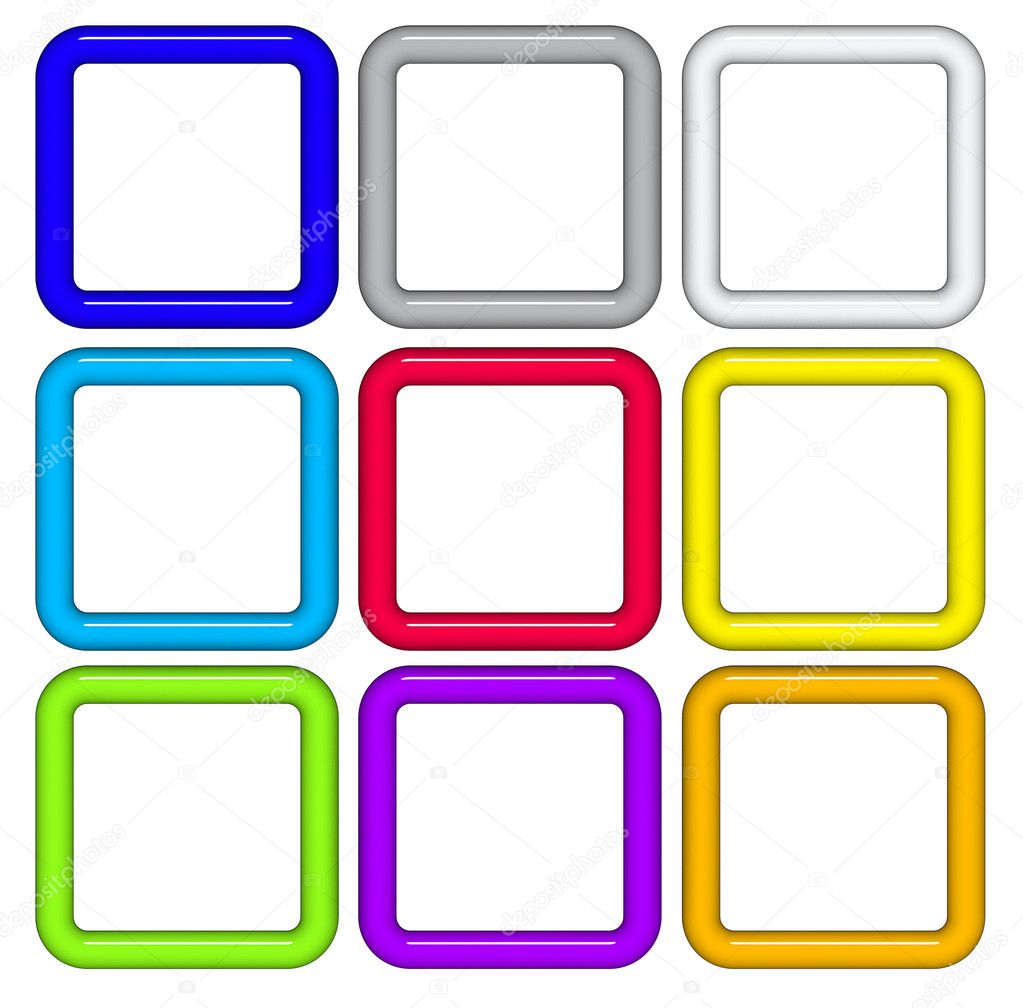 3d render of square tube shapes with rounded corners — Stock Photo ...