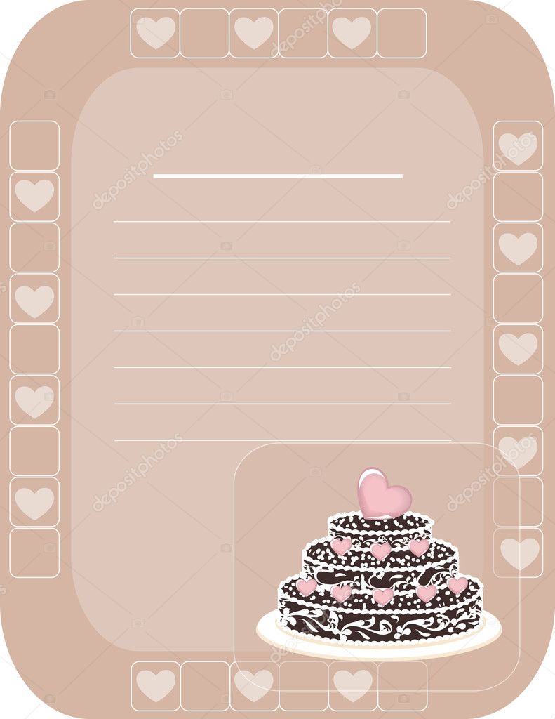 Background of menu whith cake — Stock Vector © irinavk #5894367