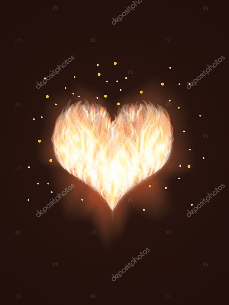 Heart Card in Fire. vector illustration Stock Vector Image by ©CaroDi ...