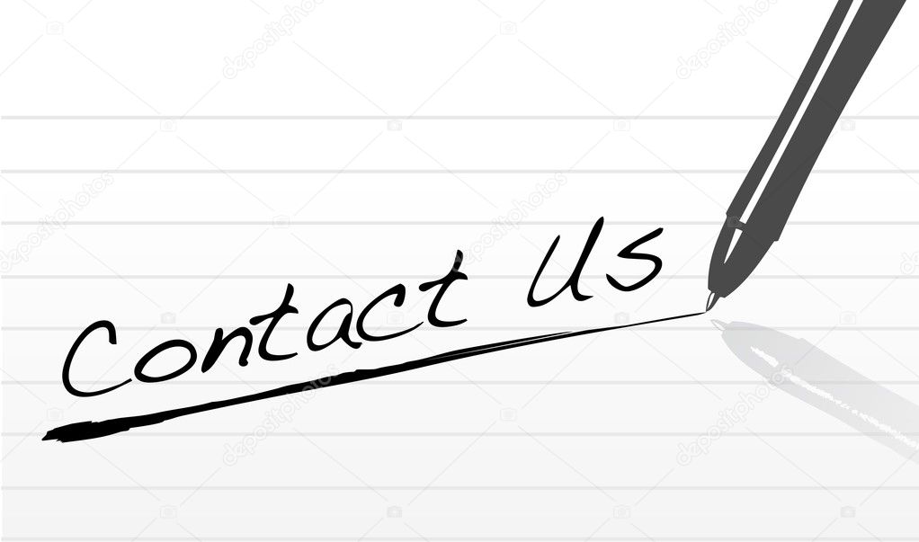 Pen writing Contact Us. — Stock Photo © alexmillos #6413596