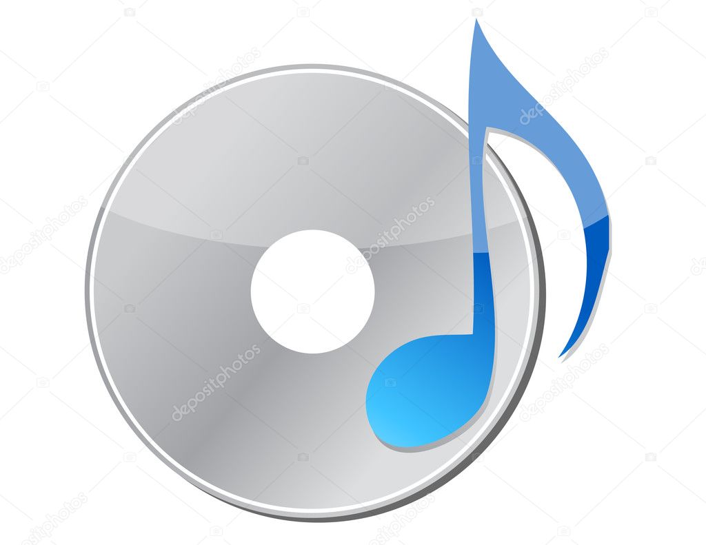 CD with musical note — Stock Photo © alexmillos #6413833