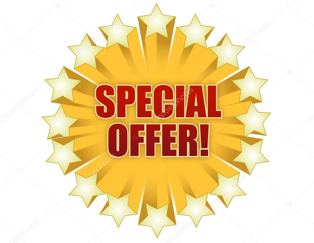 Stars special offer graphic isolated over a white background. — Stock ...