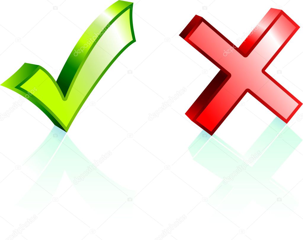 Check and X Mark — Stock Vector © iconspro #6029750