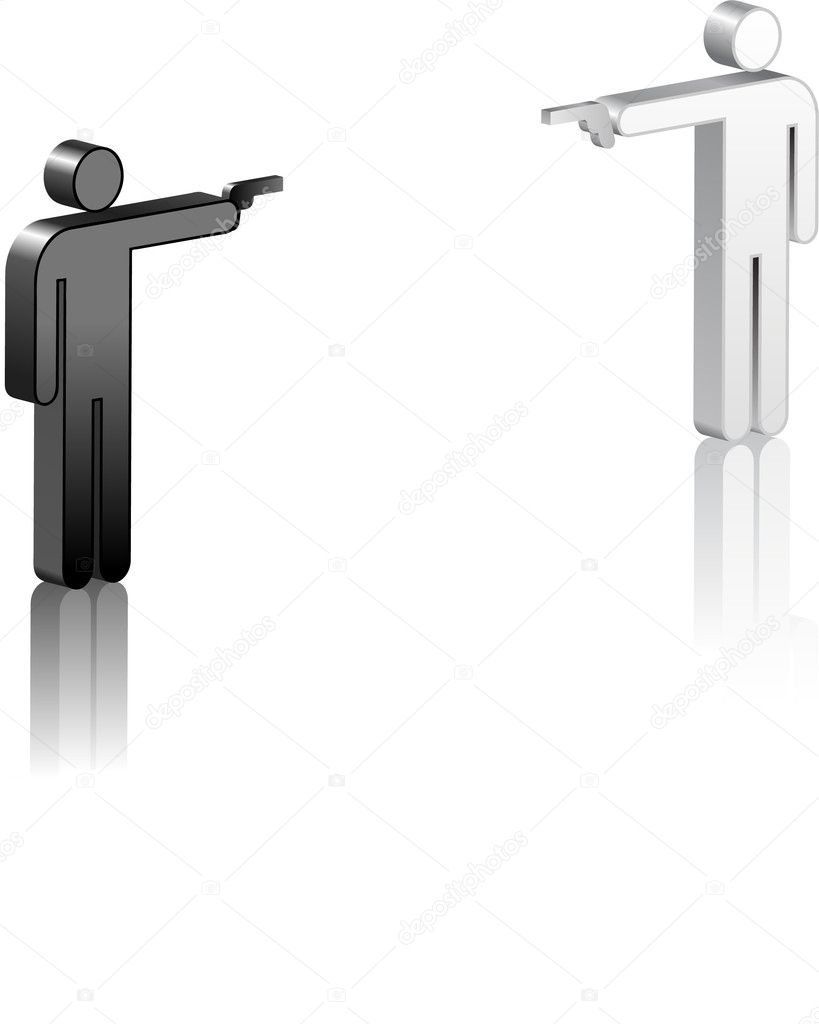 Stick Figures in Gun Battle Stock Vector Image by ©iconspro #6029934