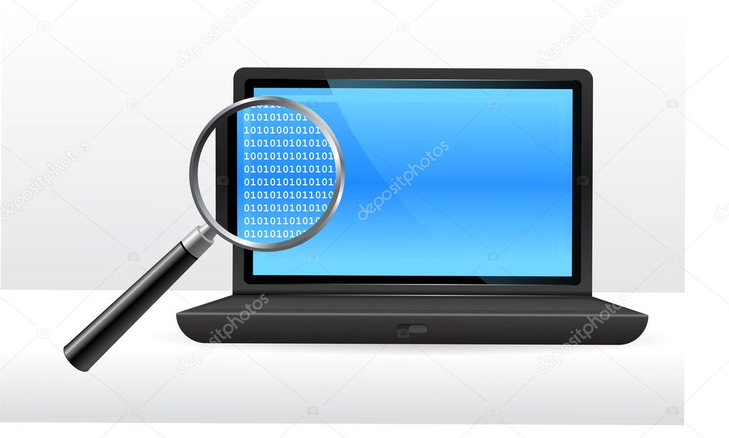 Laptop computer under magnifying glass Stock Vector Image by ©iconspro ...