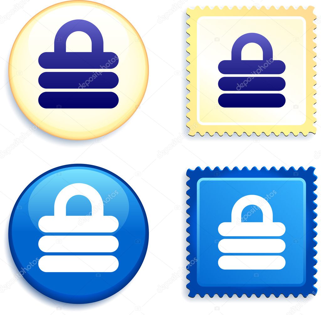 Lock on Stamp and Button Stock Vector Image by ©iconspro #6086975