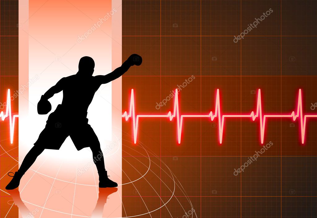 Boxing on heart rate pulse background Stock Vector Image by ©iconspro ...