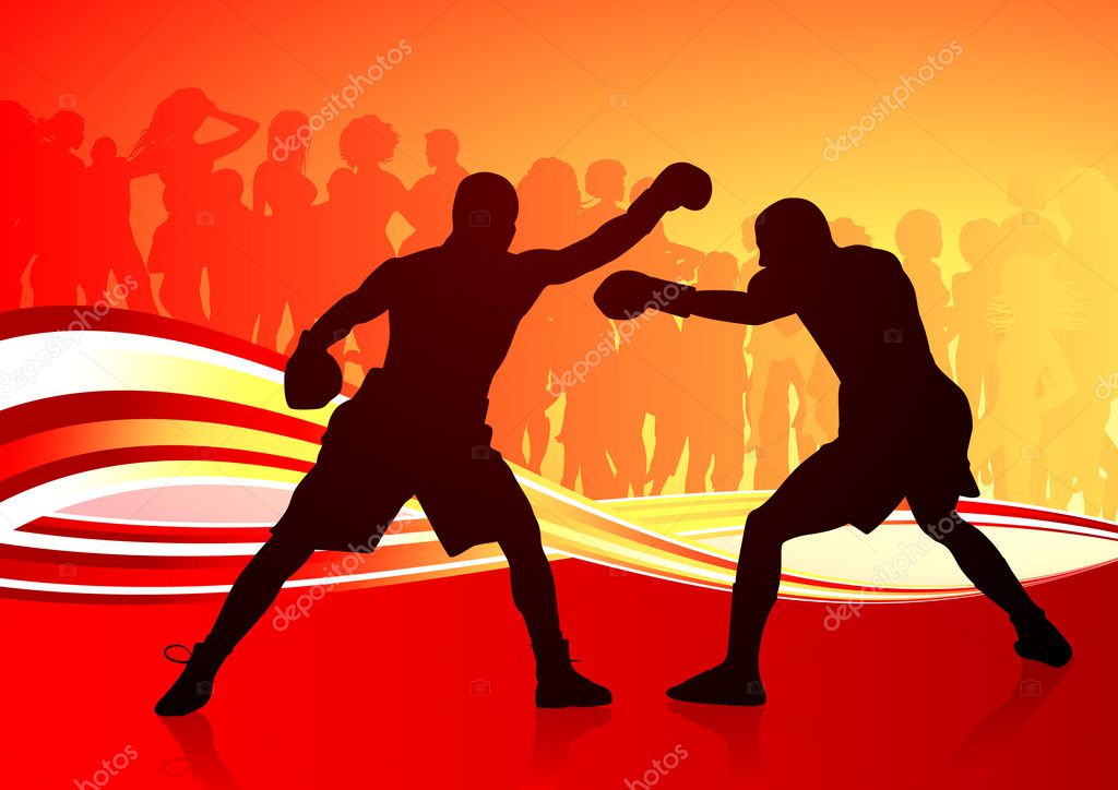 Boxing on abstract red background Stock Vector Image by ©iconspro #6087960