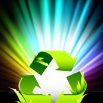 Recycling sign on Rainbow Environmental Conservation Background Stock ...