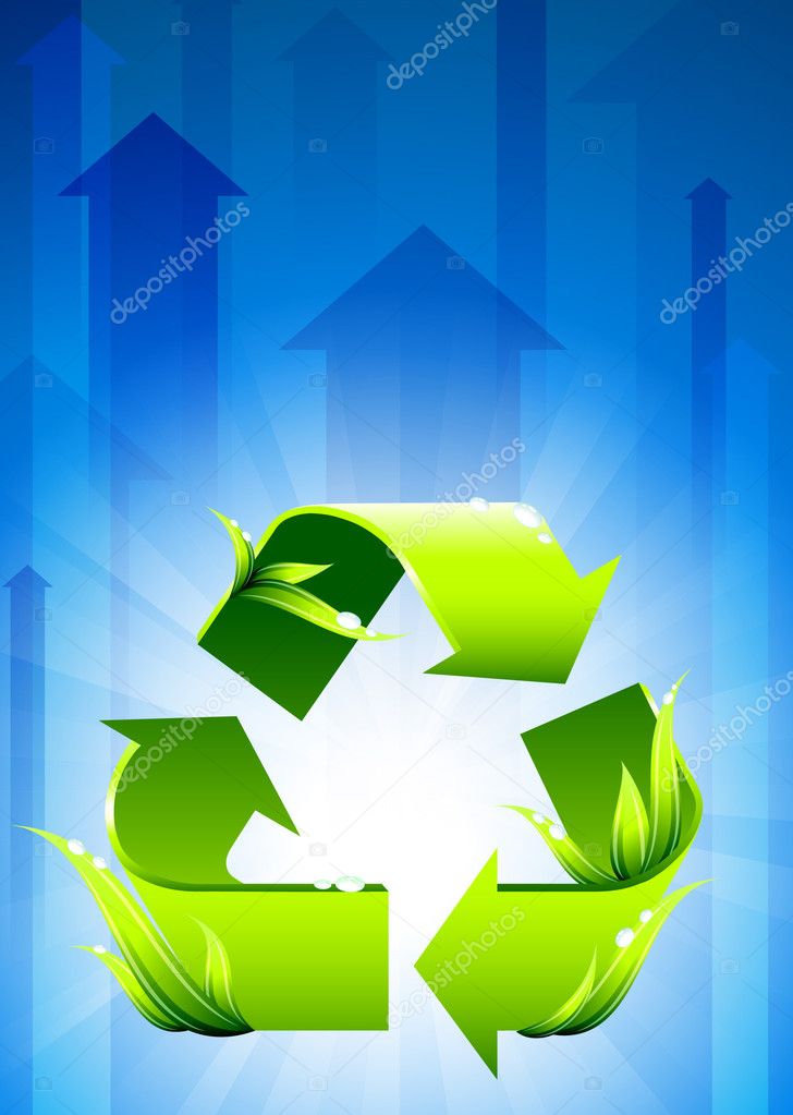 Recycle on Blue Arrow Background Stock Vector Image by ©iconspro #6506115