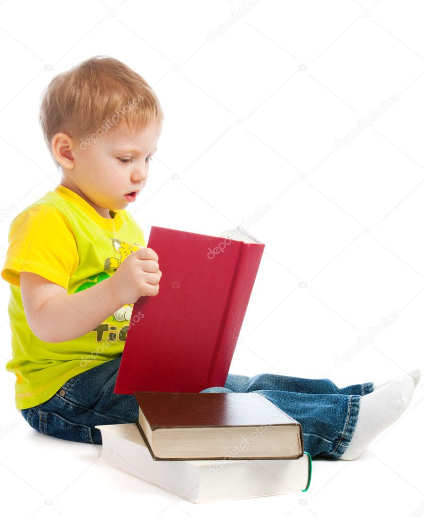 Boy reading books — Stock Photo © anatols #5759793