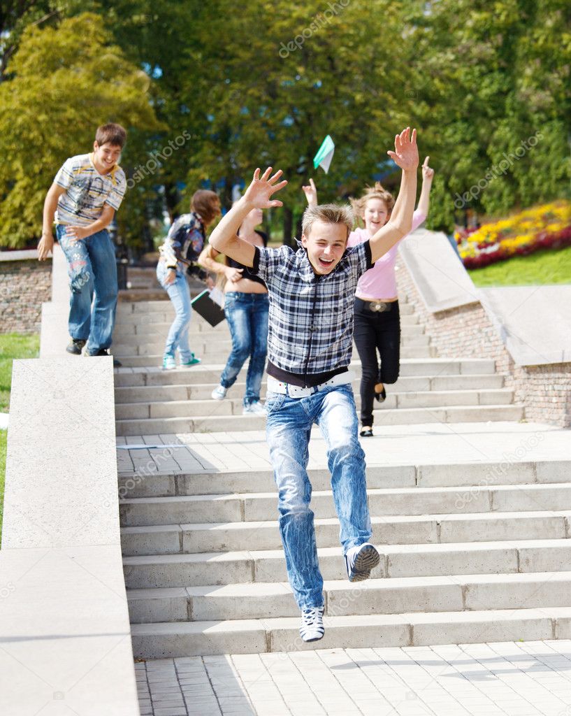 Students running Stock Photo by ©anatols 5775207