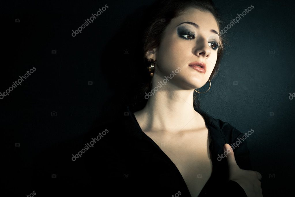Dramatic woman portrait Stock Photo by ©chesterf 6233140