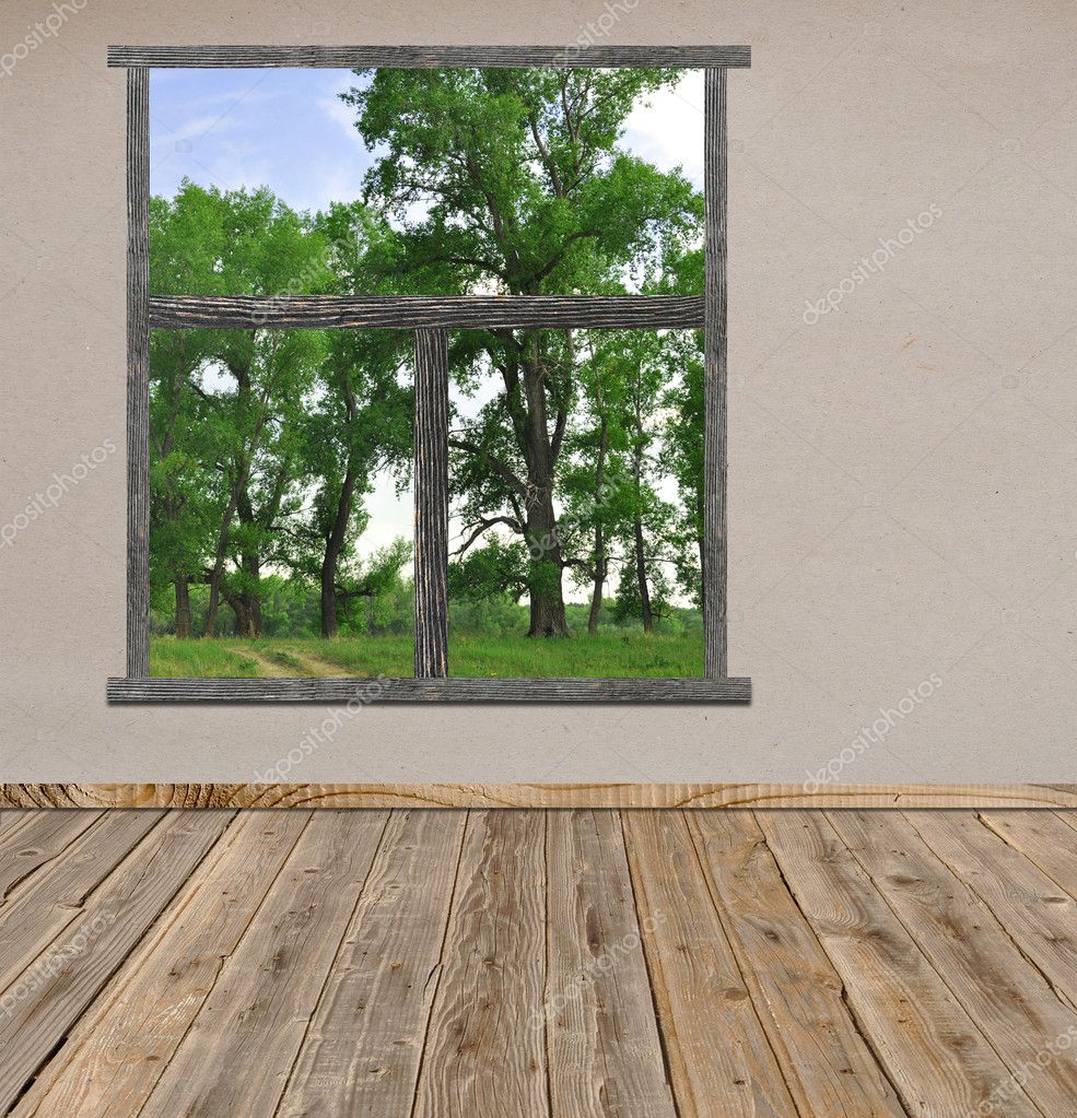 Empty room with a beautiful landscape view — Stock Photo © inxti74 #5572116