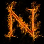Fire alphabet letter N Stock Photo by ©cookelma 33713771