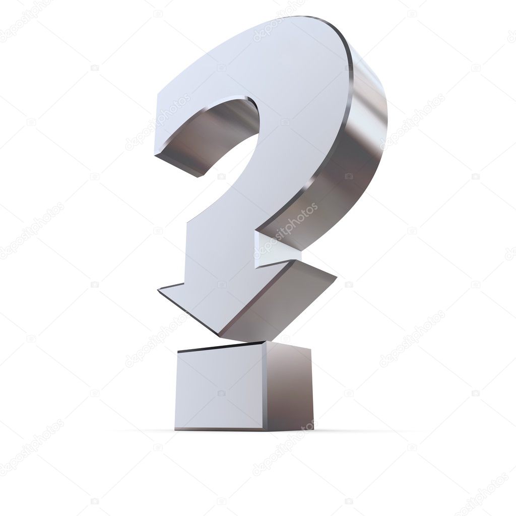 Shiny Metallic Question Mark Symbol - Arrow Down Stock Photo by ©PixBox ...