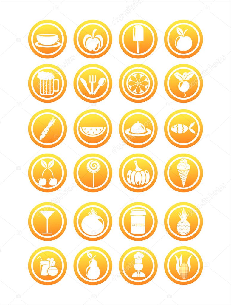 Orange food signs — Stock Vector © isabelle #5645868