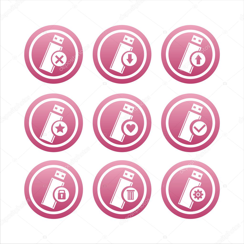 Pink flash memory signs Stock Vector by ©isabelle 5699959