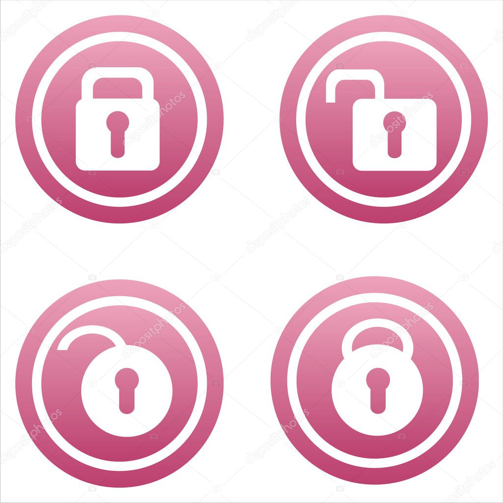 Pink lock signs Stock Vector by ©isabelle 5715180